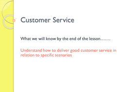 Customer Service Traits | Teaching Resources