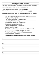 Adverbs Task Sheet | Teaching Resources