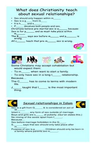 Sexual relationships in Christianity & Islam | Teaching Resources