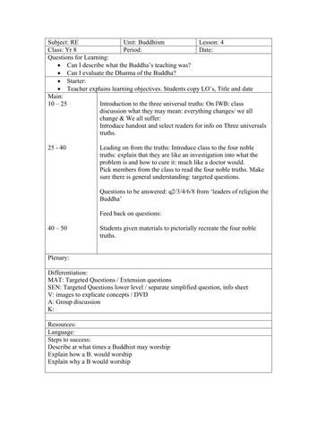 Buddhism lesson plans | Teaching Resources