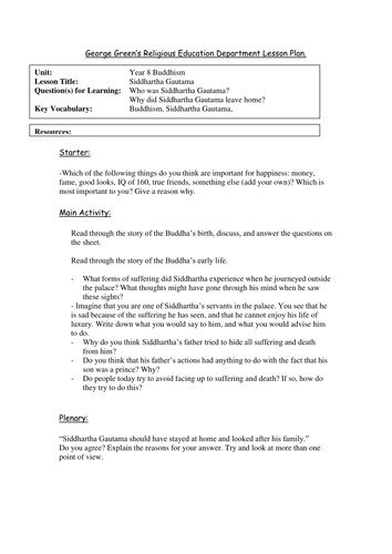 The Buddha's life | Teaching Resources