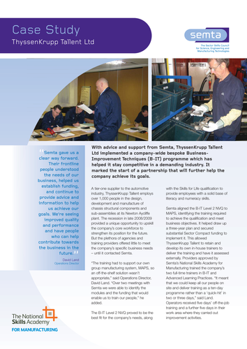 Thyssen Krupp Tallent Case Study | Teaching Resources