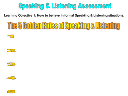 Speaking and Listening Rules | Teaching Resources