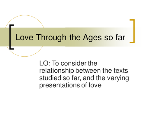 Love through the Ages preparation | Teaching Resources