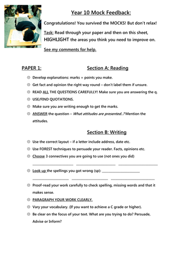 Non-fiction feedback sheet | Teaching Resources