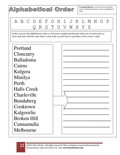 Alphabetical Order worksheet 2 | Teaching Resources