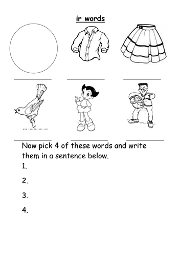 ir words worksheet | Teaching Resources