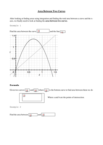 Areas between Curves | Teaching Resources