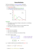 A level Statistics: Poisson Distribution worksheet | Teaching Resources