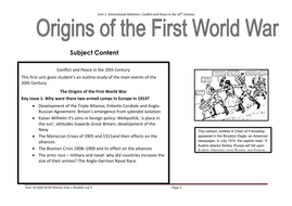 Unit 1 Causes of World War 1 | Teaching Resources