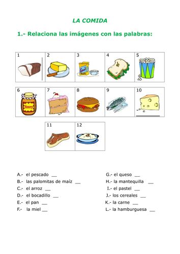 La comida | Teaching Resources