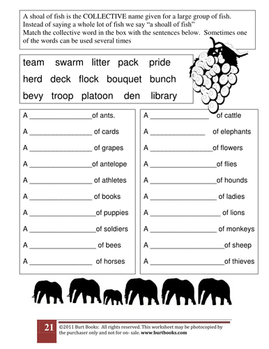Collective Nouns vocabulary work | Teaching Resources