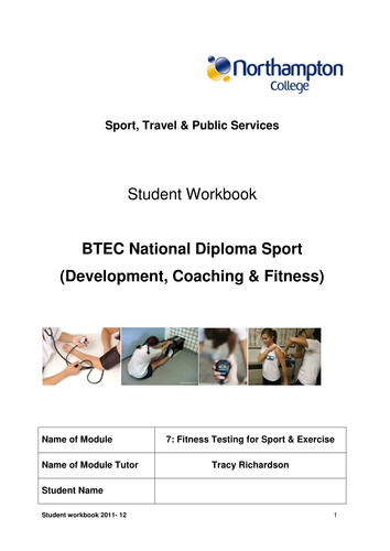 Fitness Testing Manual/ Student Workbook | Teaching Resources