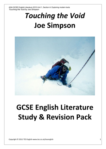 Touching the Void - Study & Revision Pack | Teaching Resources