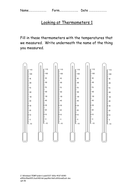 Thermometer Worksheets | Teaching Resources