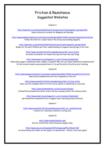 Year 4 Friction Forces Science planning and resour | Teaching Resources