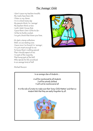 'The Average Child'-for use when delivering INSET | Teaching Resources
