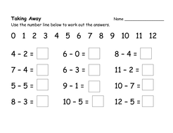 Year 1 - taking away sheet | Teaching Resources