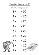 Number bonds to 20 - fill in missing numbers | Teaching Resources