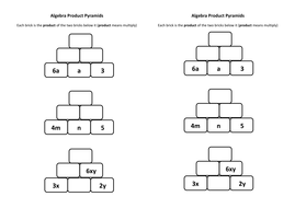 Algebra Product Pyramids Worksheet | Teaching Resources
