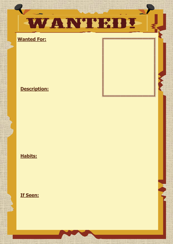 Wanted Poster | Teaching Resources Wanted Poster | Teaching Resources