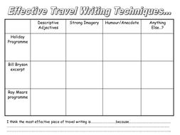 Travel Writing Techniques | Teaching Resources
