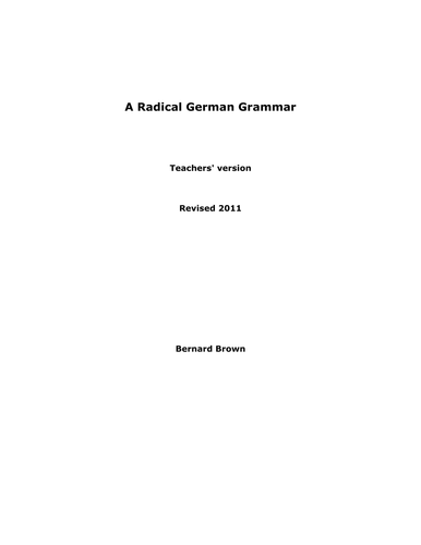 The Ultimate German Grammar | Teaching Resources