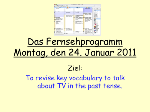 Fernsehprogramm | Teaching Resources