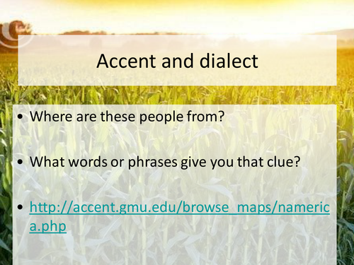 Accent and Dialect activity - Of Mice and Men | Teaching Resources