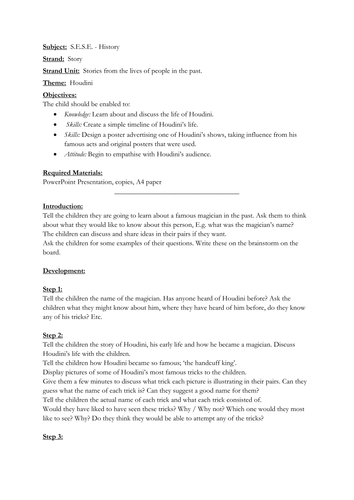 Harry Houdini | Teaching Resources