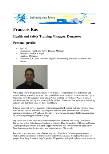 Health and Safety Training Manager case study | Teaching Resources