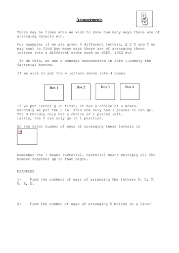 Arrangements | Teaching Resources