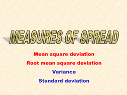 Power Point of Measures of Spread | Teaching Resources