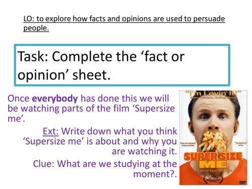 Supersize me - non-fiction text. | Teaching Resources