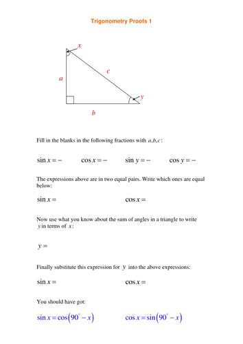 A level Maths: Trigonometry Identities worksheets by SRWhitehouse ...