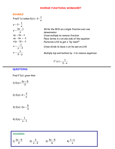 A level Maths: Composite and inverse functions by SRWhitehouse ... A level Maths: Composite and inverse functions by SRWhitehouse ...