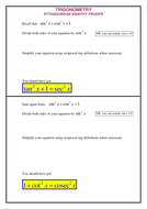 A level Maths: Reciprocal Trig functions worksheet by SRWhitehouse ...
