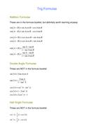 Double and half angle formulae | Teaching Resources