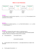 Further Maths: Calculus in kinematics worksheet | Teaching Resources