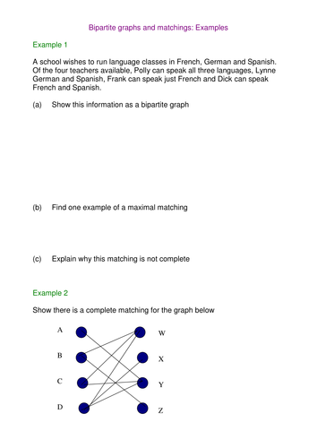 Matchings | Teaching Resources