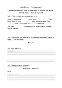 Animal Farm - Reading Activities for low abilities by rebbywoo - UK ...