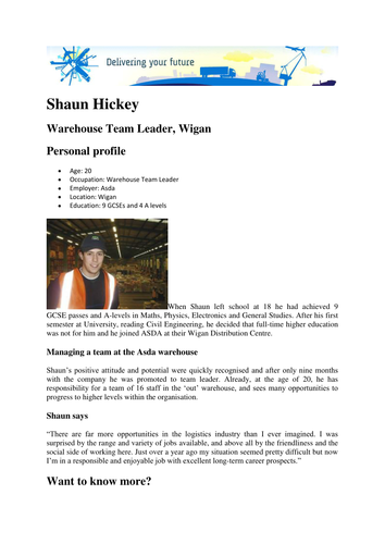 Warehouse Team Leader case study | Teaching Resources