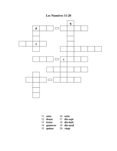 Number worksheets - French | Teaching Resources