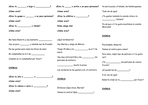 como eres / como es tu mejor amigo | Teaching Resources