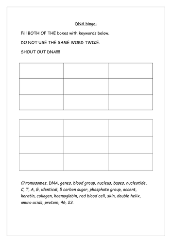 Bingo activty | Teaching Resources
