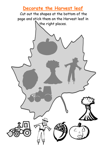 Harvest - cutting and sticking activity | Teaching Resources