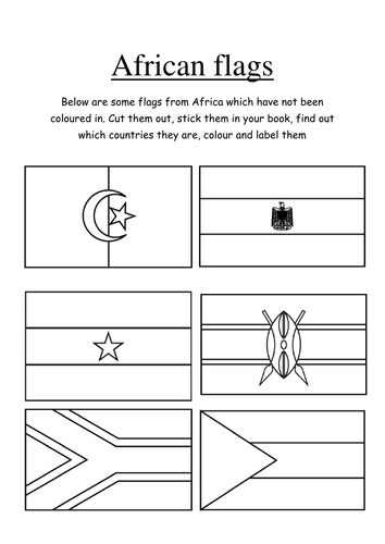 Colour in and research the flags of Africa | Teaching Resources