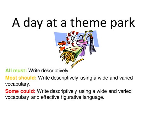 Descriptive writing- 'A day at a theme park' | Teaching Resources