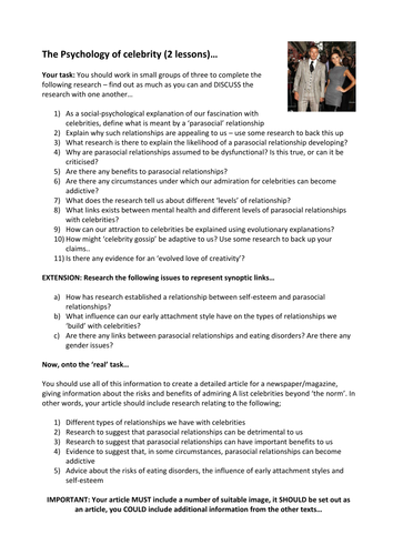 Celebrity Media | Teaching Resources