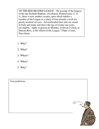 Red-Headed League by Sir Arthur Conan Doyle | Teaching Resources